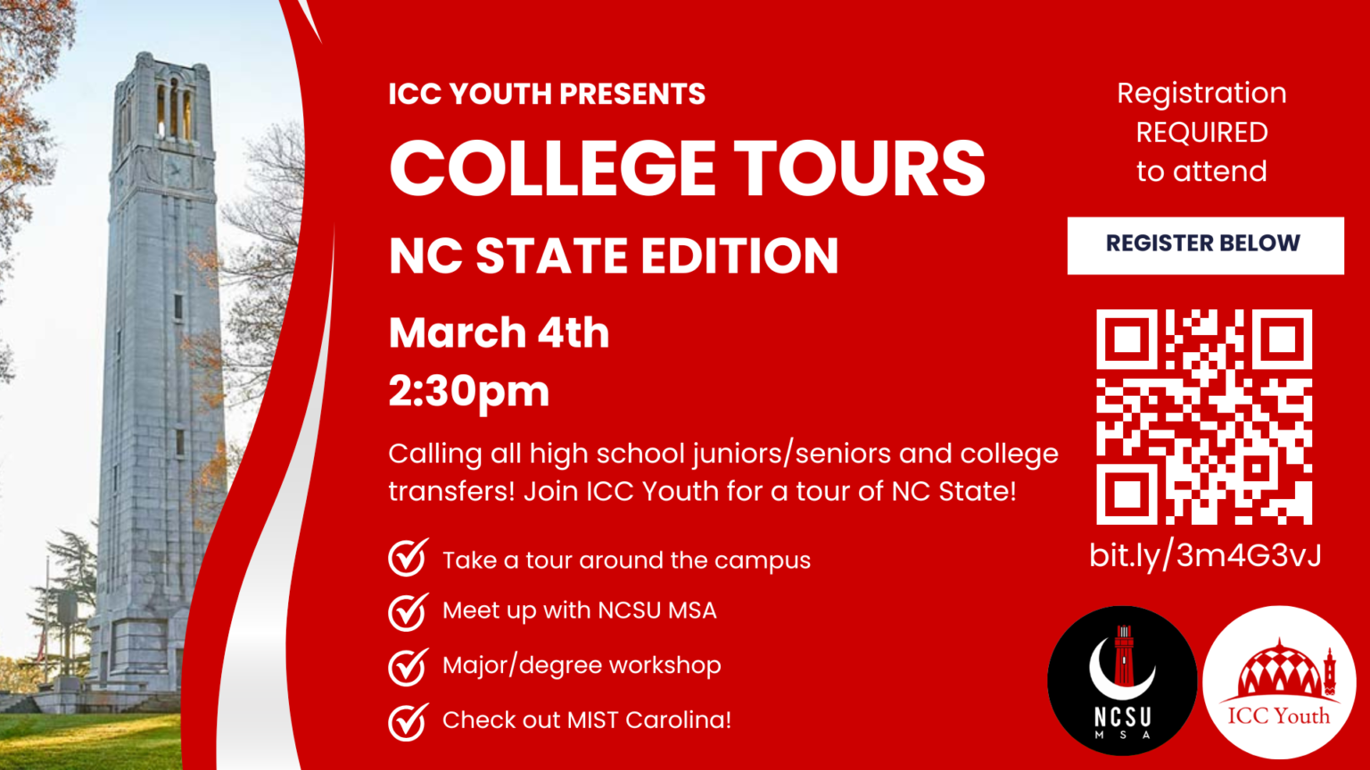 ICC Youth NCSU College Tour - Cary Masjid