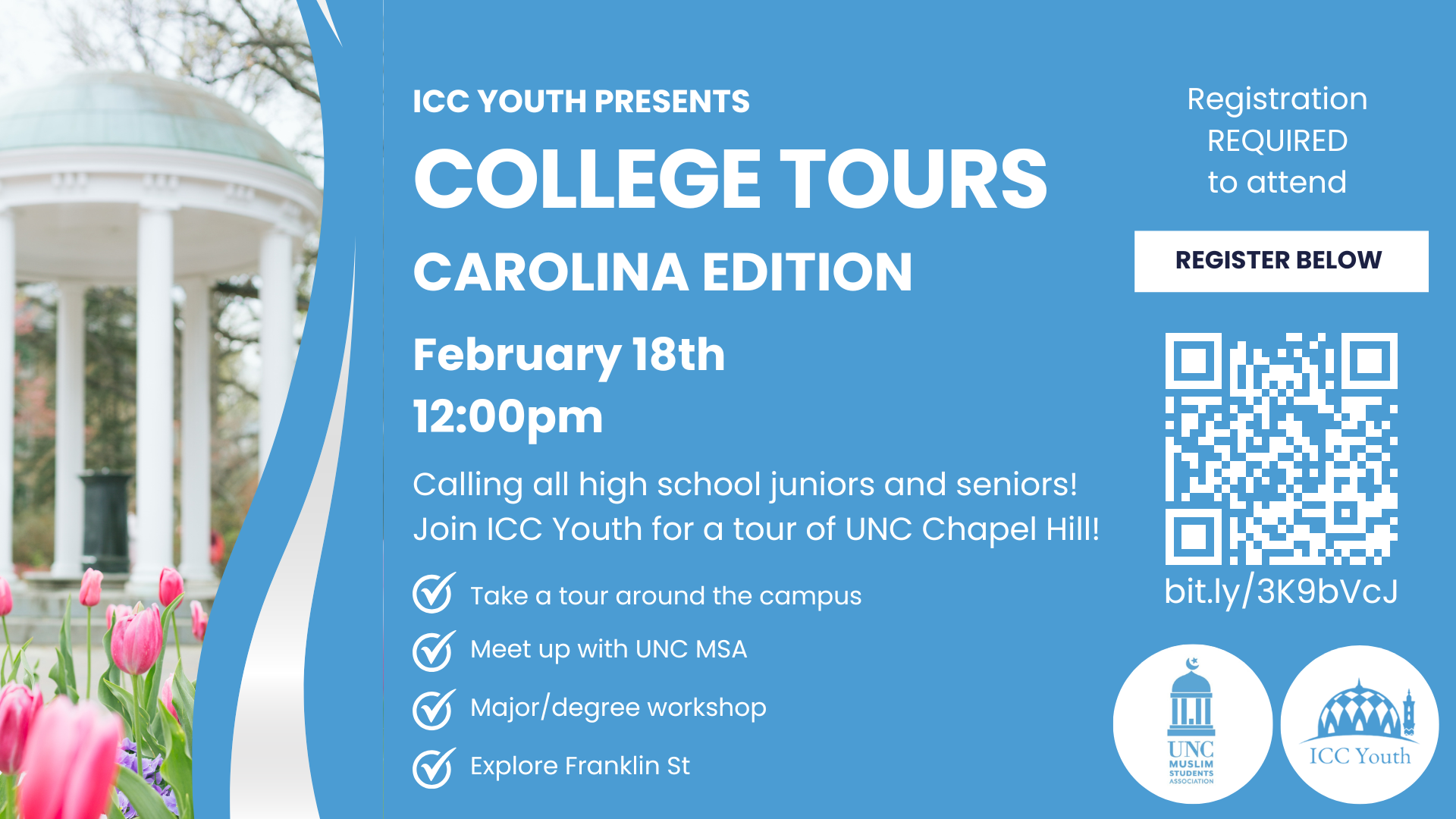 ICC Youth UNC College Tour - Cary Masjid