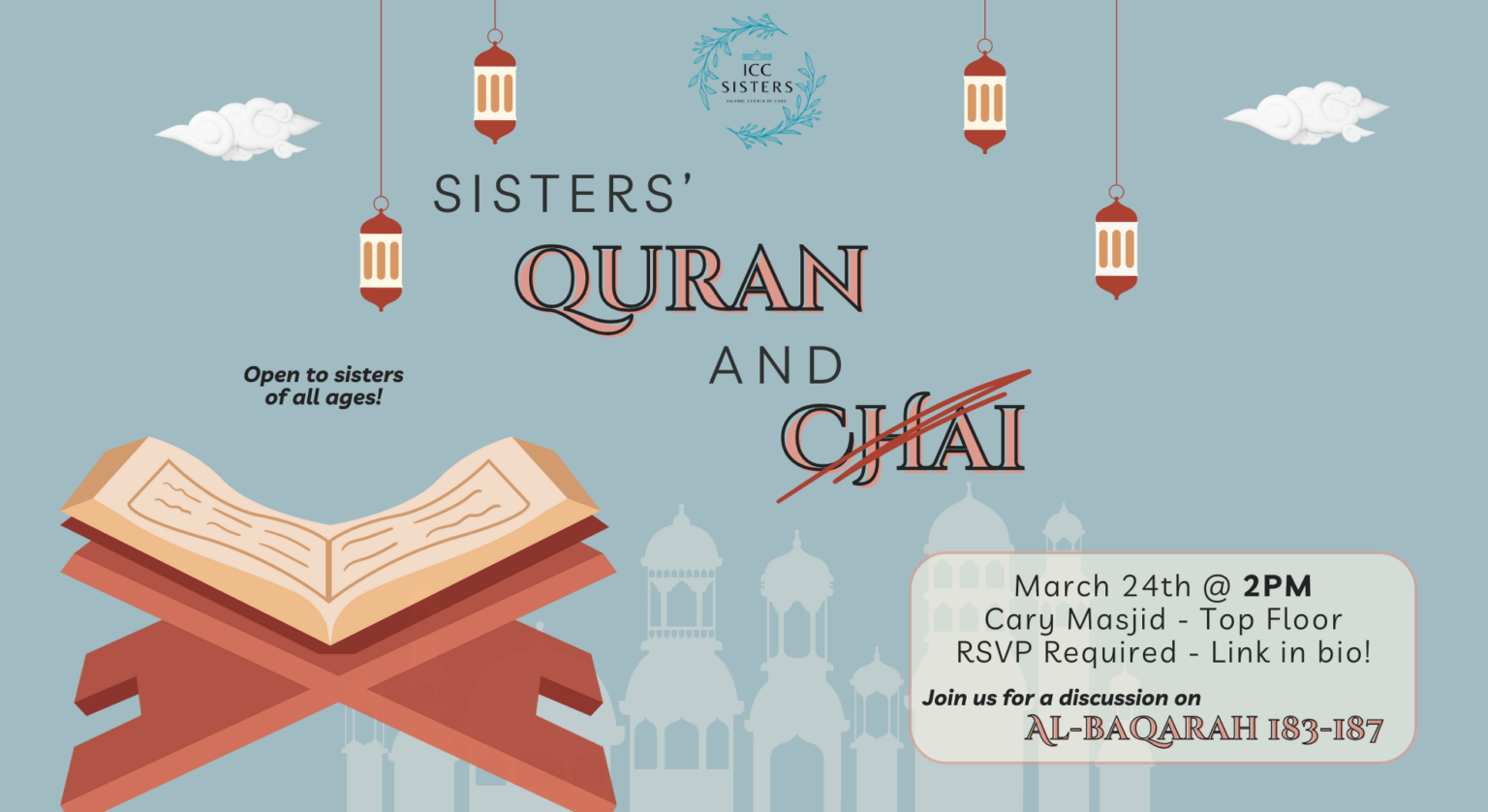 Sister's Quran and Chai - Cary Masjid